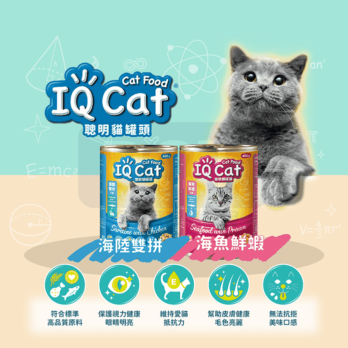 【IQ CAT 聰明貓】貓罐頭多種口味任選(400G x24罐/箱)(貓副食罐) － 生活市集